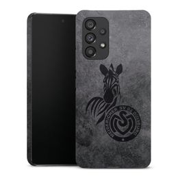 DeinDesign Galaxy A53 5G Handy Premium Case Smartphone Handyh&uuml;lle Schutzh&uuml;lle matt Msv Duisburg Zebra Official Licensed Product Premium Case