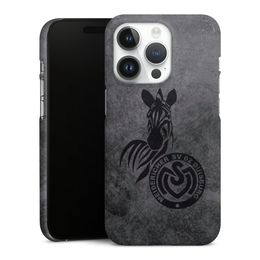 DeinDesign iPhone 14 Pro Handy Premium Case Smartphone Handyh&uuml;lle Schutzh&uuml;lle matt Official Licensed Product Msv Duisburg Zebra Premium Case