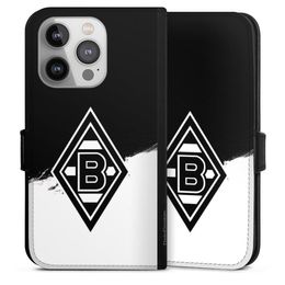 DeinDesign iPhone 14 Pro Handy Klapph&uuml;lle Handyh&uuml;lle aus Kunst Leder schwarz Flip Case Bmg Borussia M&ouml;nchengladbach Gladbach Sideflip mit langer Lasche
