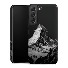 DeinDesign Galaxy S22 Handy Premium Case Smartphone Handyh&uuml;lle Schutzh&uuml;lle gl&auml;nzend Mountain Snow Mountain Top Premium Case
