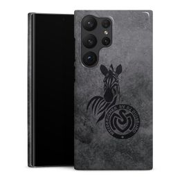 DeinDesign Galaxy S23 Ultra Handy Premium Case Smartphone Handyh&uuml;lle Schutzh&uuml;lle gl&auml;nzend Official Licensed Product Msv Duisburg Zebra Premium Case