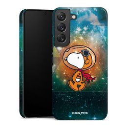 DeinDesign Galaxy S22 Handy Premium Case Smartphone Handyh&uuml;lle Schutzh&uuml;lle gl&auml;nzend Official Licensed Product Snoopy Astronaut Premium Case