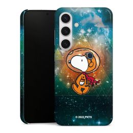 DeinDesign Galaxy S24 Handy Premium Case Smartphone Handyh&uuml;lle Schutzh&uuml;lle gl&auml;nzend Official Licensed Product Snoopy Astronaut Premium Case