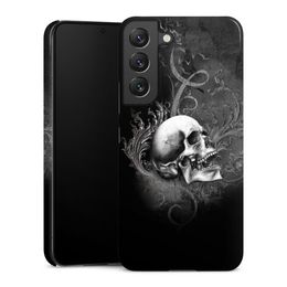 DeinDesign Galaxy S22 Handy Premium Case Smartphone Handyh&uuml;lle Schutzh&uuml;lle gl&auml;nzend Gothic Skull Skulls Premium Case