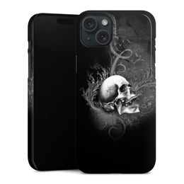DeinDesign iPhone 15 Plus Handy Premium Case Smartphone Handyh&uuml;lle Schutzh&uuml;lle gl&auml;nzend Gothic Skull Skulls Premium Case