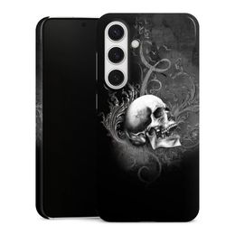 DeinDesign Galaxy S24 Handy Premium Case Smartphone Handyh&uuml;lle Schutzh&uuml;lle gl&auml;nzend Gothic Skull Skulls Premium Case