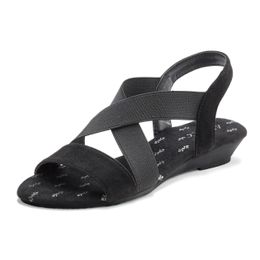 Vivance Sandalette »Sommerschuh«, Sandale, Sommerschuh mit elastischen Riemchen und Keilabsatz VEGAN