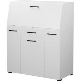 Sekretär Places of Style "Moid, Home-Office-Schreibtisch", weiß, B:88,5cm H:106cm T:41,5cm, Sekretäre, viele Stauraummöglichkeiten, kompaktes & modernes Design, B. 88,5 cm