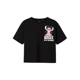 name it T-Shirt 'Stitch' M&auml;dchen Gr&ouml;&szlig;e 116 blau / rosa / schwarz / wei&szlig;