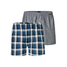 Schiesser Boxershorts Herren Gr&ouml;&szlig;e L blau / schwarz / wei&szlig;
