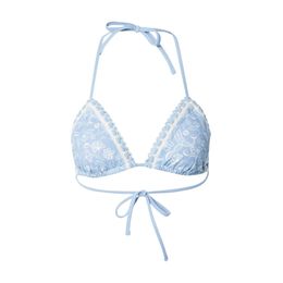 Hollister Bikinitop Damen Gr&ouml;&szlig;e 70 hellblau / wei&szlig;