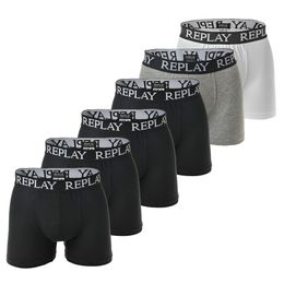 Replay Boxershorts Herren Gr&ouml;&szlig;e S grau / schwarz / wei&szlig;