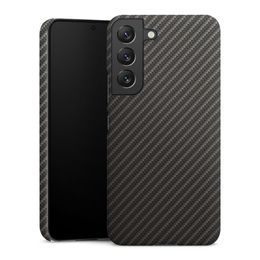 DeinDesign Galaxy S22 Handy Premium Case Smartphone Handyh&uuml;lle Schutzh&uuml;lle matt Carbon Metallic Look Muster Premium Case