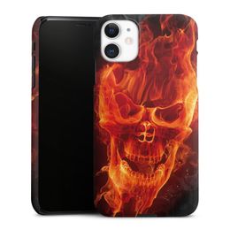 DeinDesign iPhone 11 Handy Premium Case Smartphone Handyh&uuml;lle Schutzh&uuml;lle matt Fire Skull Totenkopf Premium Case