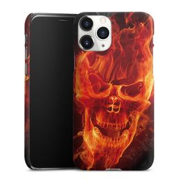 DeinDesign iPhone 11 Pro Handy Premium Case Smartphone Handyh&uuml;lle Schutzh&uuml;lle matt Fire Skull Totenkopf Premium Case