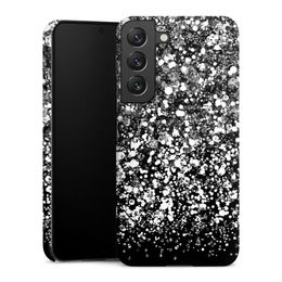 DeinDesign Galaxy S22 Handy Premium Case Smartphone Handyh&uuml;lle Schutzh&uuml;lle matt Muster Snowflake Glitzer Premium Case