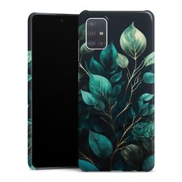 DeinDesign Galaxy A51 Handy Premium Case Smartphone Handyh&uuml;lle Schutzh&uuml;lle gl&auml;nzend Eukalyptus Leaves Black Premium Case