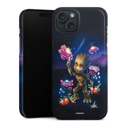 DeinDesign iPhone 15 Plus Handy Premium Case Smartphone Handyh&uuml;lle Schutzh&uuml;lle gl&auml;nzend Baby Groot Marvel Guardians Of The Galaxy Premium Case
