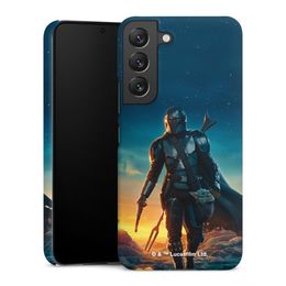 DeinDesign Galaxy S22 Handy Premium Case Smartphone Handyh&uuml;lle Schutzh&uuml;lle matt Star Wars The Mandalorian Sunset Premium Case