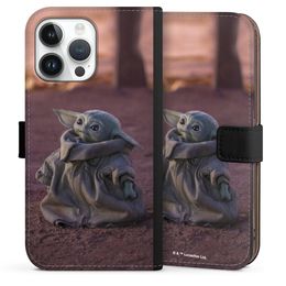 DeinDesign iPhone 14 Pro Max Handy Klapph&uuml;lle Handyh&uuml;lle aus Kunst Leder schwarz Flip Case The Child Star Wars Baby Yoda Sideflip mit Lasche