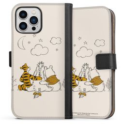 DeinDesign iPhone 13 Pro Max Handy Klapph&uuml;lle Handyh&uuml;lle aus Kunst Leder schwarz Flip Case Disney Winnie The Pooh Official Licensed Product Sideflip mit langer 