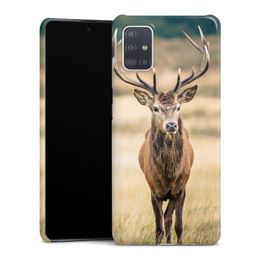 DeinDesign Galaxy A51 Handy Premium Case Smartphone Handyh&uuml;lle Schutzh&uuml;lle gl&auml;nzend Forrest Deer Meadow Premium Case