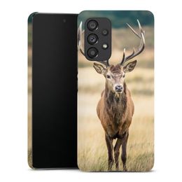 DeinDesign Galaxy A53 5G Handy Premium Case Smartphone Handyh&uuml;lle Schutzh&uuml;lle gl&auml;nzend Forrest Meadow Deer Premium Case