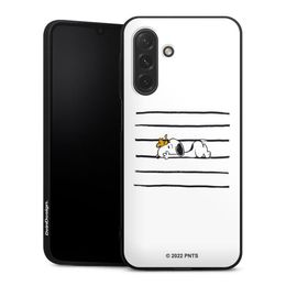 DeinDesign Galaxy A26 Handy Premium Silikon H&uuml;lle Handyh&uuml;lle schwarz Case Snoopy Dog Peanuts Silikon Premium Case