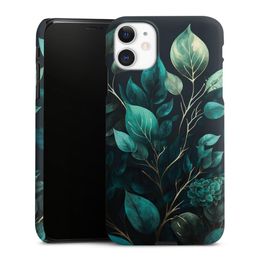 DeinDesign iPhone 11 Handy Premium Case Smartphone Handyh&uuml;lle Schutzh&uuml;lle matt Leaves Eukalyptus Black Premium Case