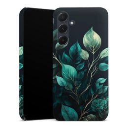DeinDesign Galaxy A55 5G Handy Premium Case Smartphone Handyh&uuml;lle Schutzh&uuml;lle matt Eukalyptus Leaves Black Premium Case