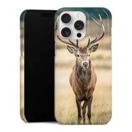 DeinDesign iPhone 15 Pro Max Handy Premium Case Smartphone Handyh&uuml;lle Schutzh&uuml;lle gl&auml;nzend Forrest Deer Meadow Premium Case