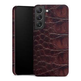 DeinDesign Galaxy S22 Handy Premium Case Smartphone Handyh&uuml;lle Schutzh&uuml;lle matt Leather Crocodile Animal Print Premium Case