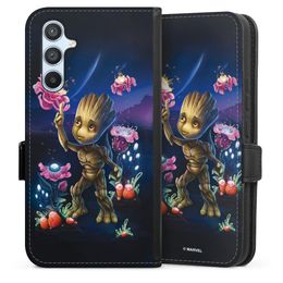 DeinDesign Galaxy A54 5G Handy Klapph&uuml;lle Handyh&uuml;lle aus Kunst Leder schwarz Flip Case Baby Groot Marvel Guardians Of The Galaxy Sideflip mit Lasche
