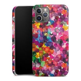 DeinDesign iPhone 12 Pro Handy Premium Case Smartphone Handyh&uuml;lle Schutzh&uuml;lle gl&auml;nzend Water Colour Colourful Points Premium Case