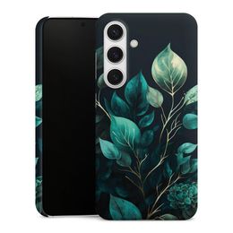 DeinDesign Galaxy S24 Handy Premium Case Smartphone Handyh&uuml;lle Schutzh&uuml;lle matt Eukalyptus Leaves Black Premium Case