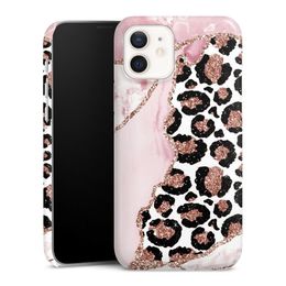 DeinDesign iPhone 12 Handy Premium Case Smartphone Handyh&uuml;lle Schutzh&uuml;lle gl&auml;nzend Leopard Glitzer Marble Premium Case