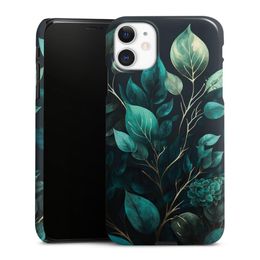 DeinDesign iPhone 11 Handy Premium Case Smartphone Handyh&uuml;lle Schutzh&uuml;lle gl&auml;nzend Leaves Eukalyptus Black Premium Case