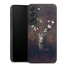 DeinDesign Galaxy S22 Handy Premium Case Smartphone Handyh&uuml;lle Schutzh&uuml;lle matt Reindeer Flowers Rehe Premium Case