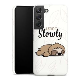 DeinDesign Galaxy S22 Handy Premium Case Smartphone Handyh&uuml;lle Schutzh&uuml;lle matt Animals Sloth Lazy Sunday Premium Case