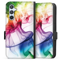 DeinDesign Galaxy A54 5G Handy Klapph&uuml;lle Handyh&uuml;lle aus Kunst Leder schwarz Flip Case Rainbow Water Colour Sideflip mit Lasche