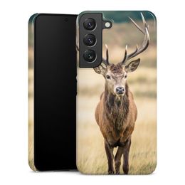 DeinDesign Galaxy S22 Handy Premium Case Smartphone Handyh&uuml;lle Schutzh&uuml;lle gl&auml;nzend Forrest Deer Meadow Premium Case