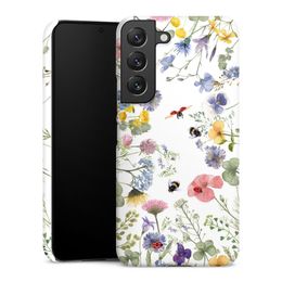 DeinDesign Galaxy S22 Handy Premium Case Smartphone Handyh&uuml;lle Schutzh&uuml;lle matt Flowers Bee Muster Premium Case