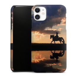 DeinDesign iPhone 11 Handy Premium Case Smartphone Handyh&uuml;lle Schutzh&uuml;lle matt Sunset Horse Horseback Riding Premium Case