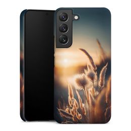 DeinDesign Galaxy S22 Handy Premium Case Smartphone Handyh&uuml;lle Schutzh&uuml;lle matt Sun Pampasgras Nature Premium Case