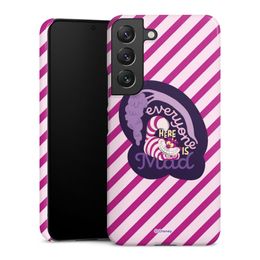 DeinDesign Galaxy S22 Handy Premium Case Smartphone Handyh&uuml;lle Schutzh&uuml;lle gl&auml;nzend Disney Grinning Cat Alice In Wonderland Premium Case