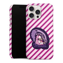DeinDesign iPhone 15 Pro Max Handy Premium Case Smartphone Handyh&uuml;lle Schutzh&uuml;lle gl&auml;nzend Disney Grinning Cat Alice In Wonderland Premium Case