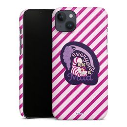 DeinDesign iPhone 14 Plus Handy Premium Case Smartphone Handyh&uuml;lle Schutzh&uuml;lle gl&auml;nzend Disney Grinning Cat Alice In Wonderland Premium Case