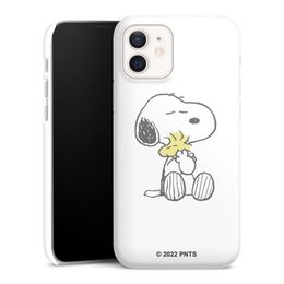 DeinDesign iPhone 12 Handy Premium Case Smartphone Handyh&uuml;lle Schutzh&uuml;lle gl&auml;nzend Snoopy Love Peanuts Premium Case