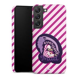 DeinDesign Galaxy S22 Handy Premium Case Smartphone Handyh&uuml;lle Schutzh&uuml;lle matt Disney Grinning Cat Alice In Wonderland Premium Case
