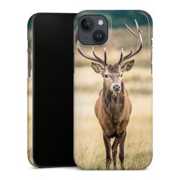 DeinDesign iPhone 14 Plus Handy Premium Case Smartphone Handyh&uuml;lle Schutzh&uuml;lle gl&auml;nzend Forrest Deer Meadow Premium Case